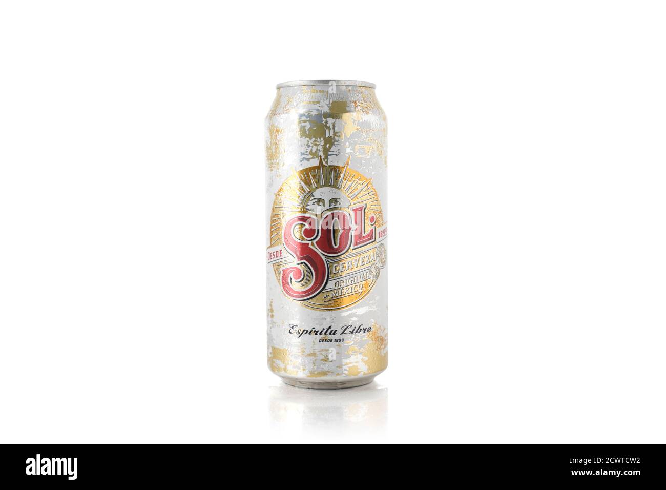 Sol beer can isolated on white background. Alcoholic beverage Stock ...