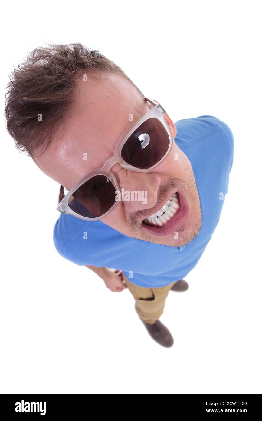 Angry man showing teeth Cut Out Stock Images & Pictures - Alamy