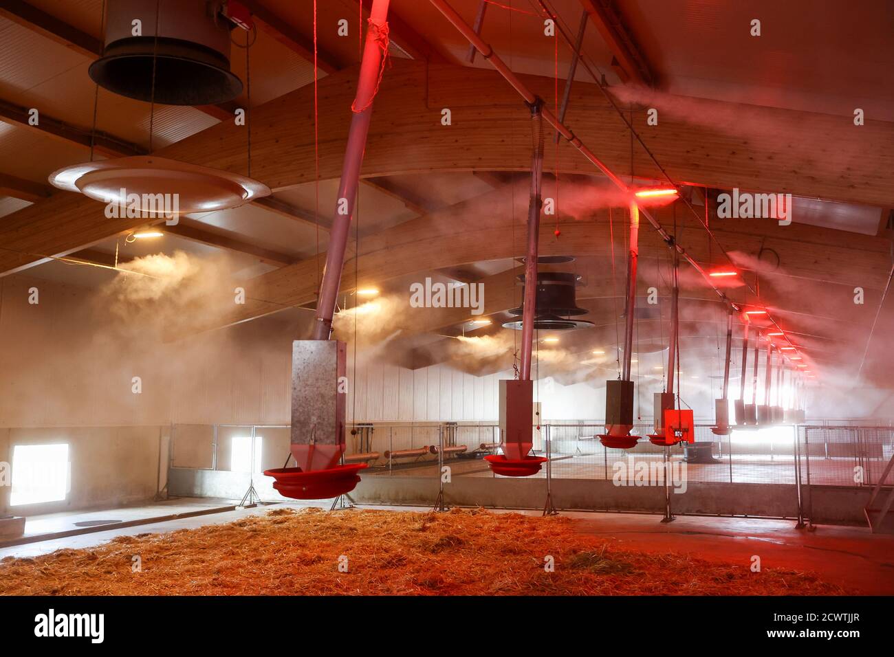 30 September 2020, Saxony, Wermsdorf: With a water fogging system, the ...