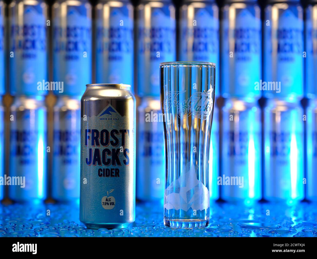 Tins of Frosty Jack's 7.5 % Volumne Cider Stock Photo - Alamy