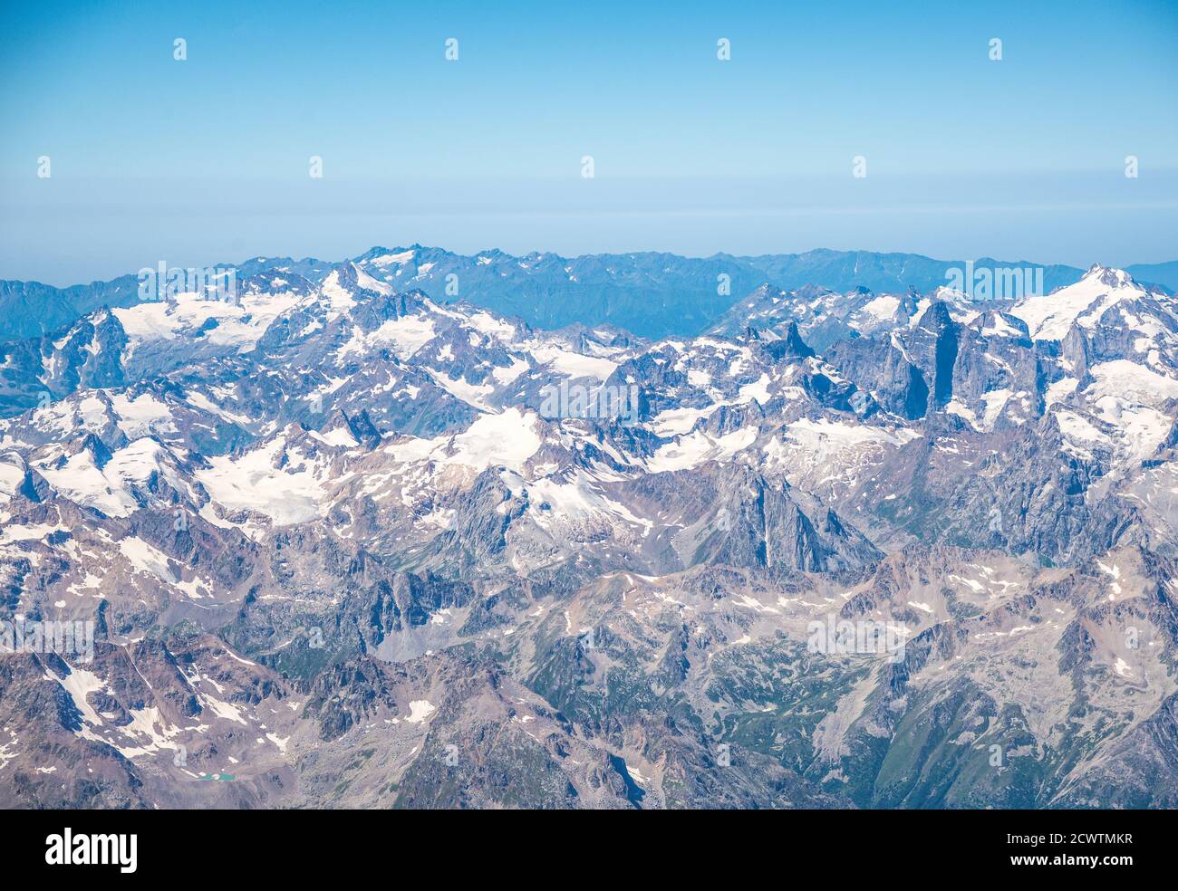 Greater Caucasus Mountain Range. View from the peak of Mt. Elbrus Stock ...
