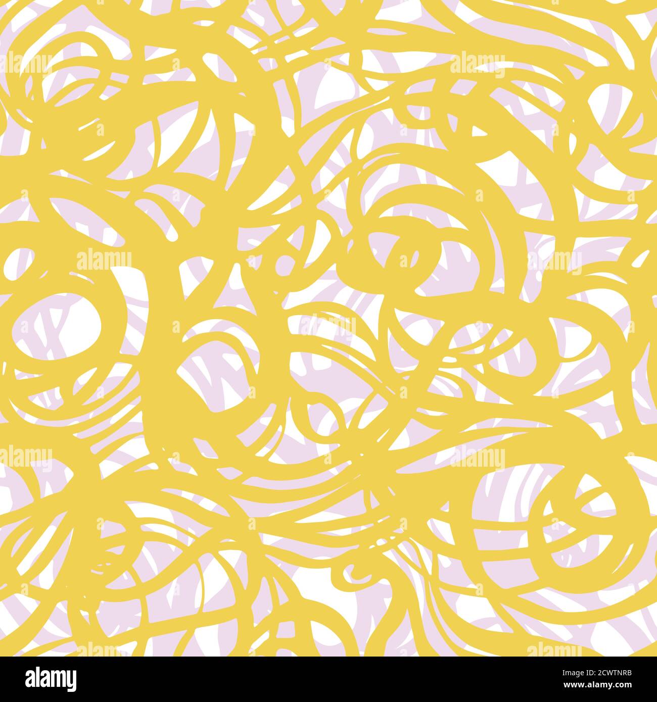 Yummy swirly modern noodle pattern. Seamless, irregular, swirly line ...