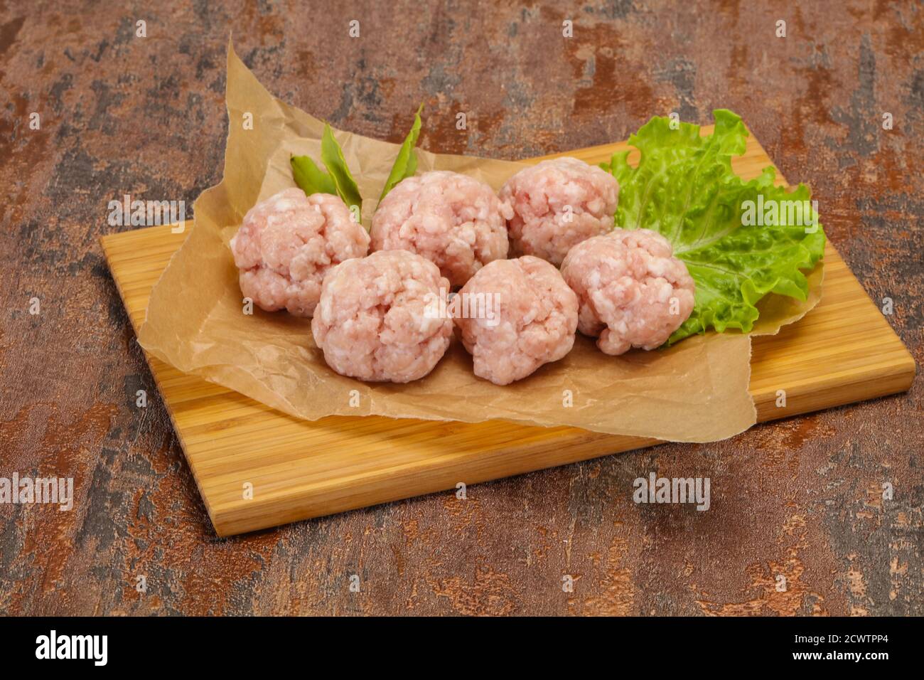 Homemade raw pork minced meatball ready for cooking Stock Photo - Alamy