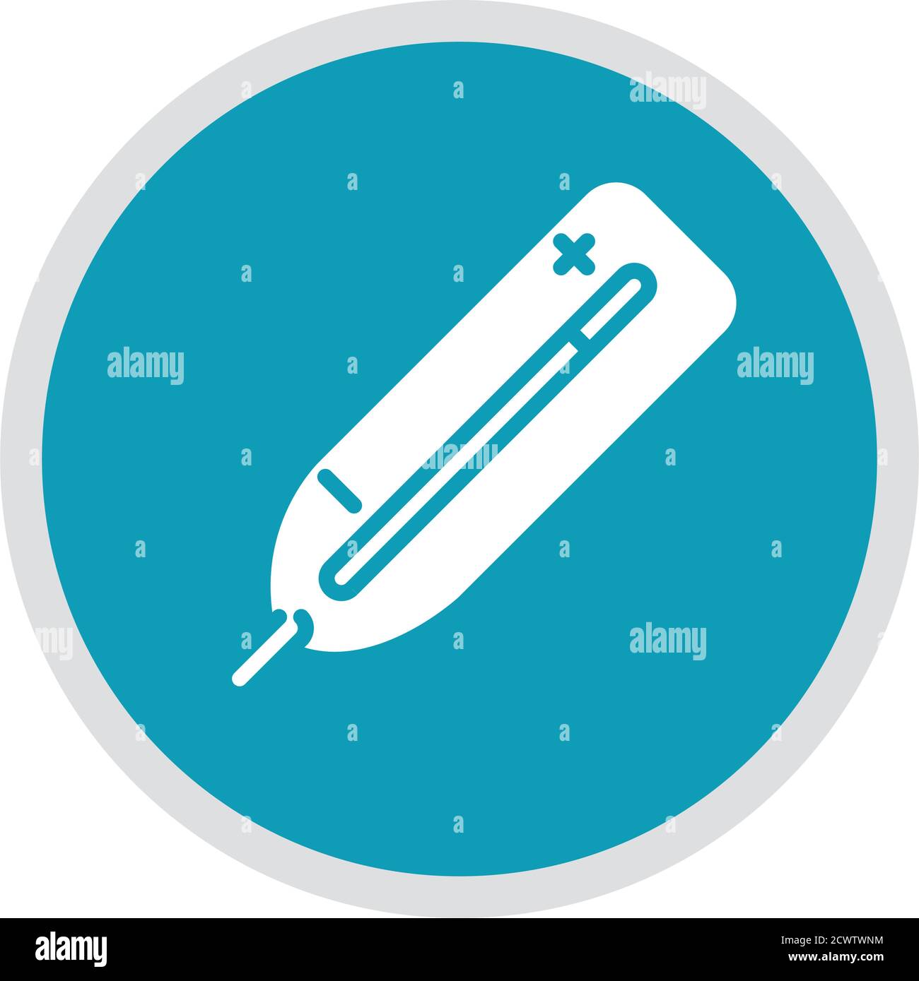 thermometer temperature checking equipment, blue silhouette icon vector ...