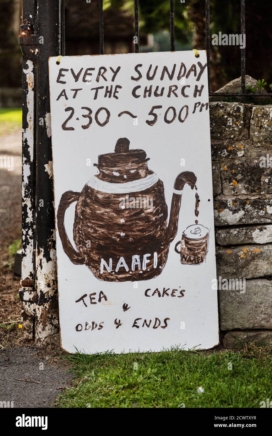 Church bazaar sign for tea and cakes Stock Photo - Alamy