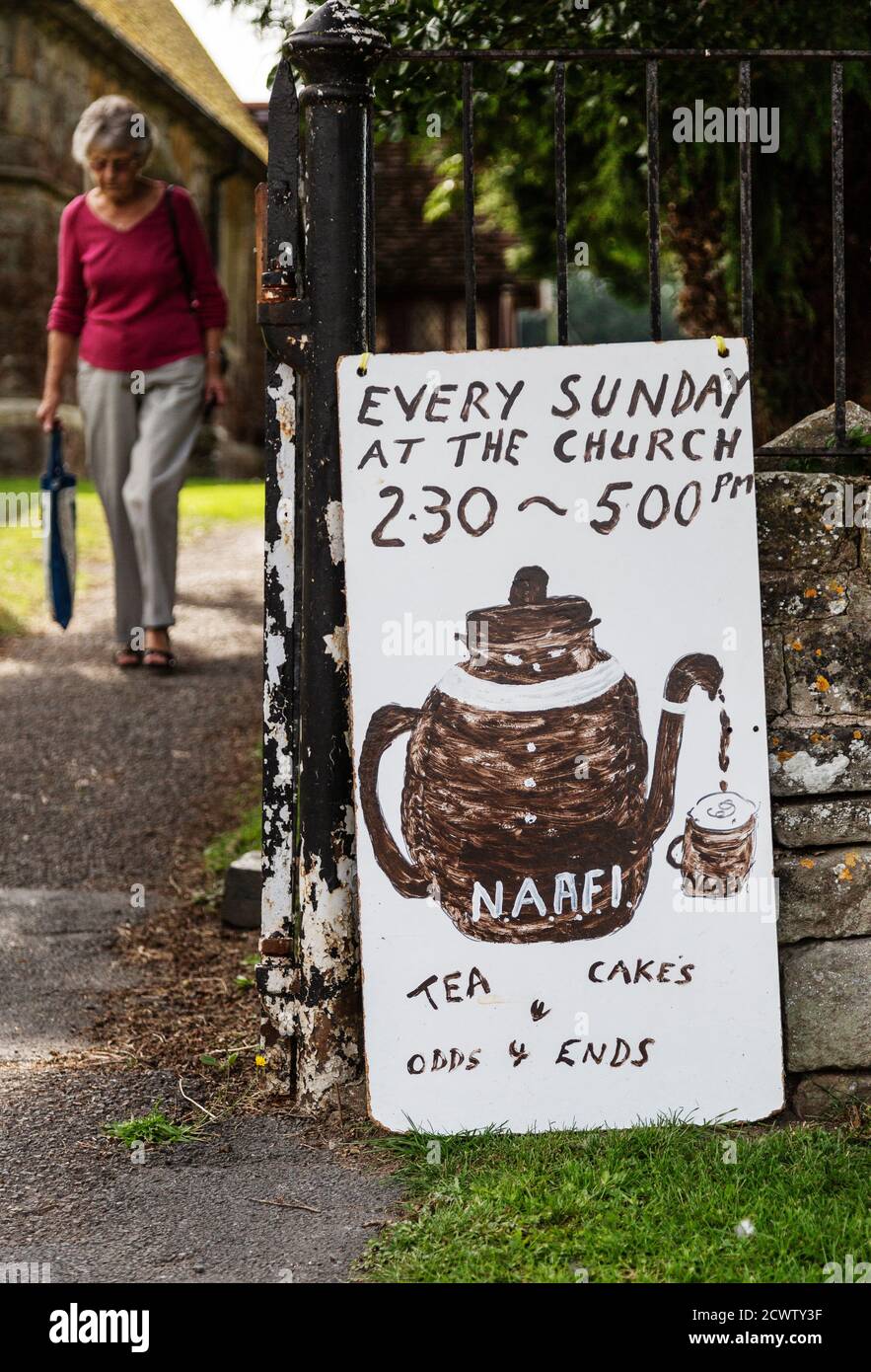 Church bazaar sign for tea and cakes Stock Photo - Alamy