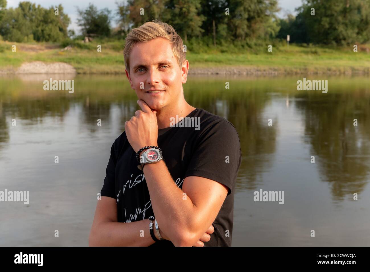 14 July 2020, Saxony-Anhalt, Dessau-Roßlau: Tim Sandt stands on the ...
