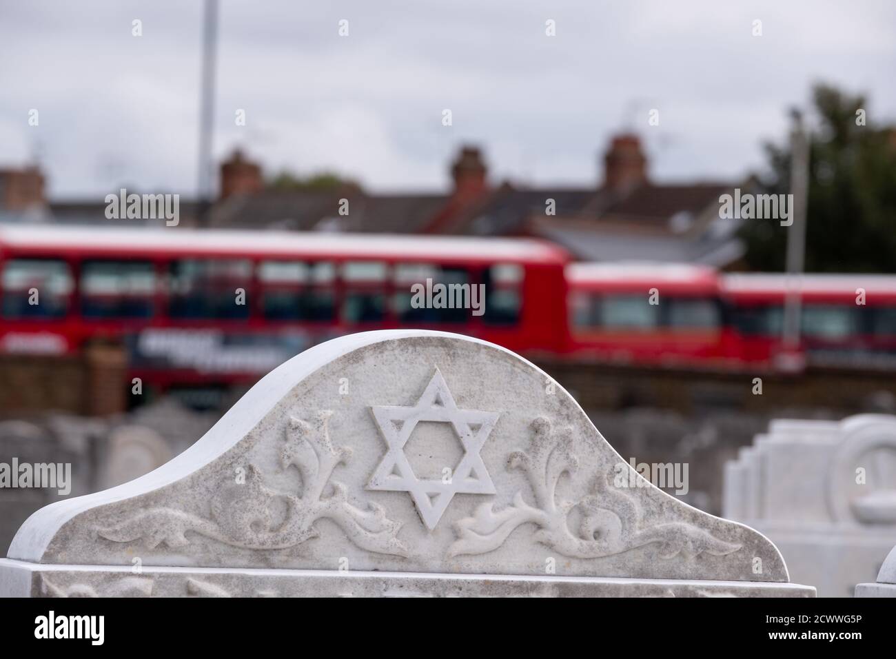 Star of David on gravestone at the historic Victorian Jewish cemetery ...