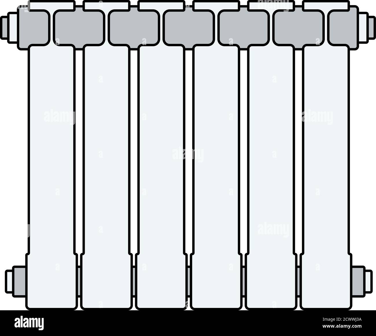 Icon Of Radiator. Outline With Color Fill Design. Vector Illustration ...