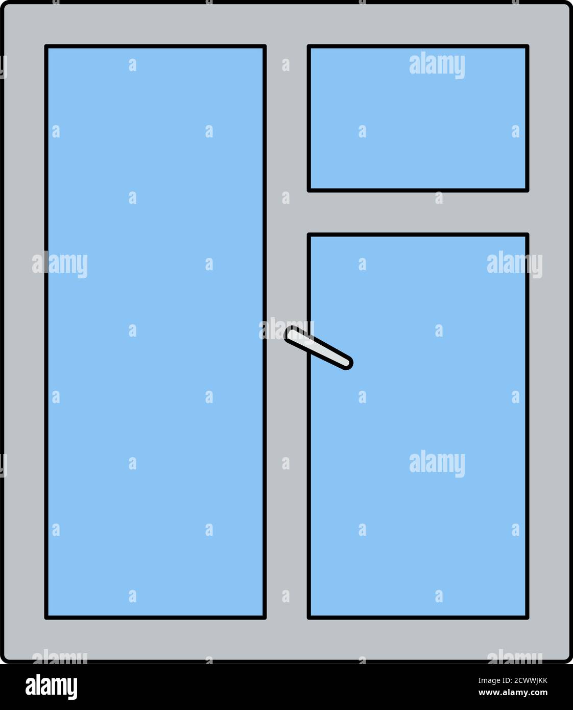 Icon Of Closed Window Frame. Outline With Color Fill Design. Vector ...