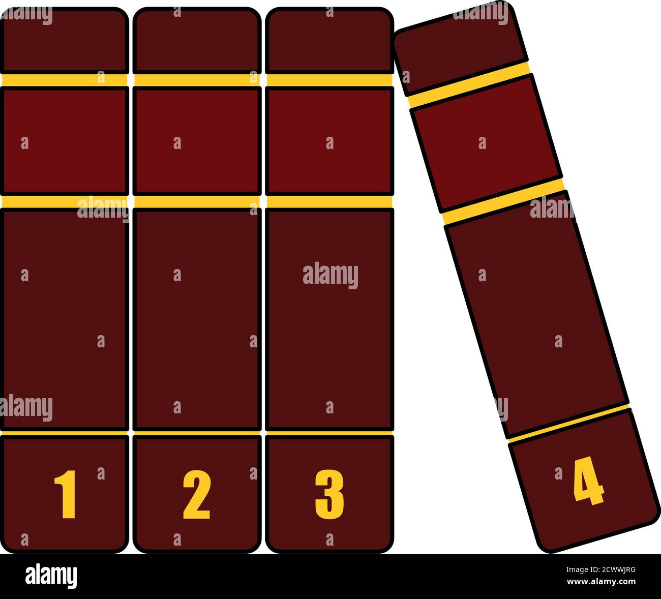 Books Volumes Icon. Outline With Color Fill Design. Vector Illustration ...
