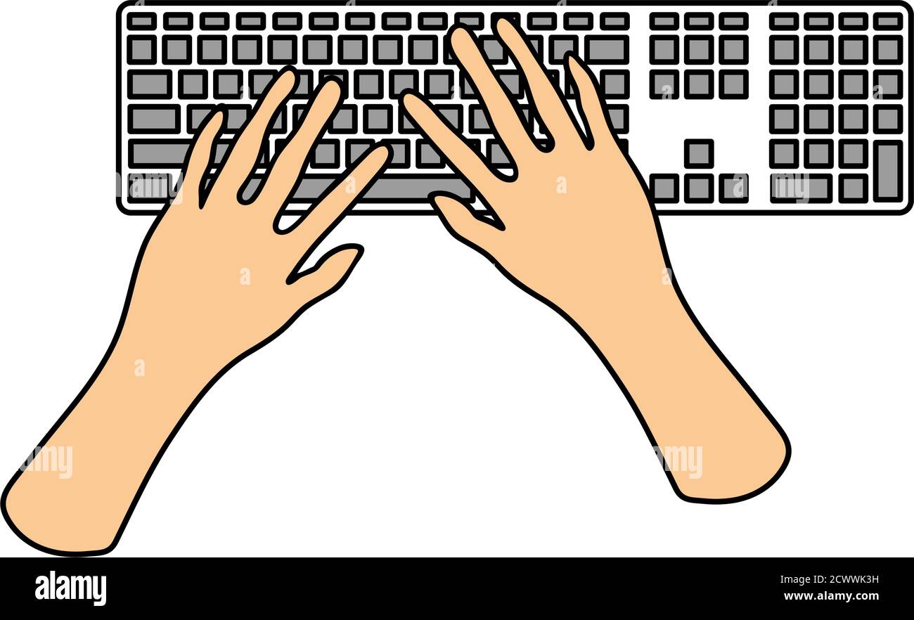 Typing Icon. Outline With Color Fill Design. Vector Illustration Stock ...