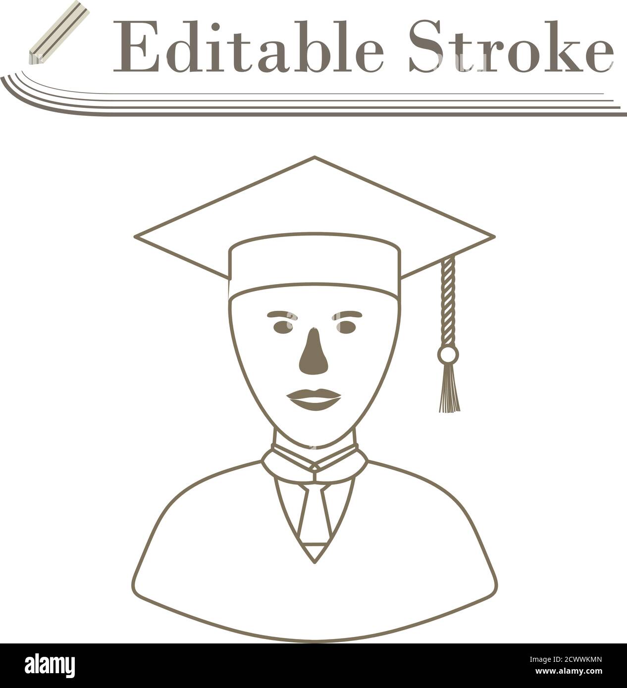 Lawyer Man Icon. Editable Stroke Simple Design. Vector Illustration ...