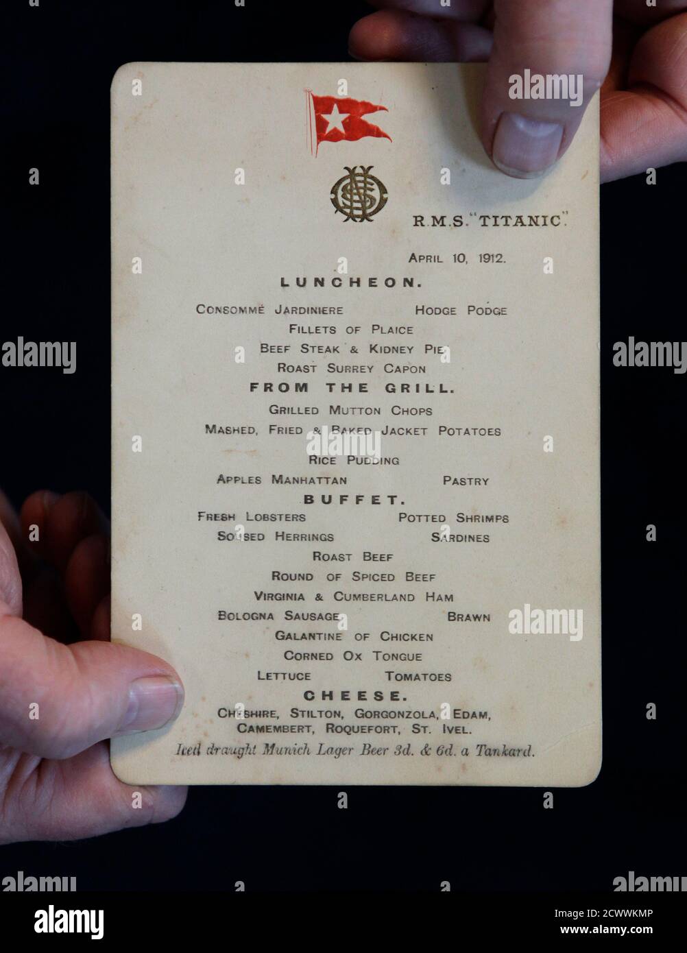 Titanic Menu High Resolution Stock Photography and Images - Alamy