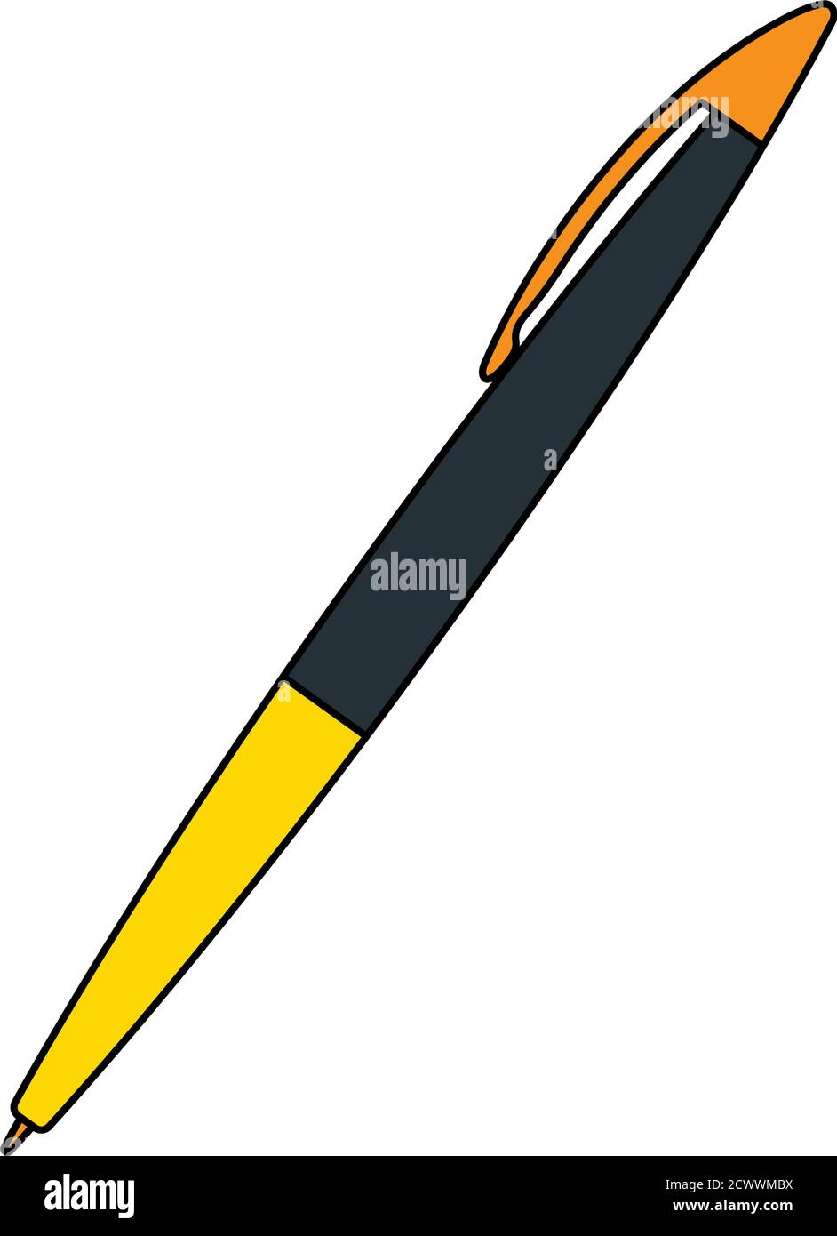 Pen Icon. Outline With Color Fill Design. Vector Illustration Stock ...