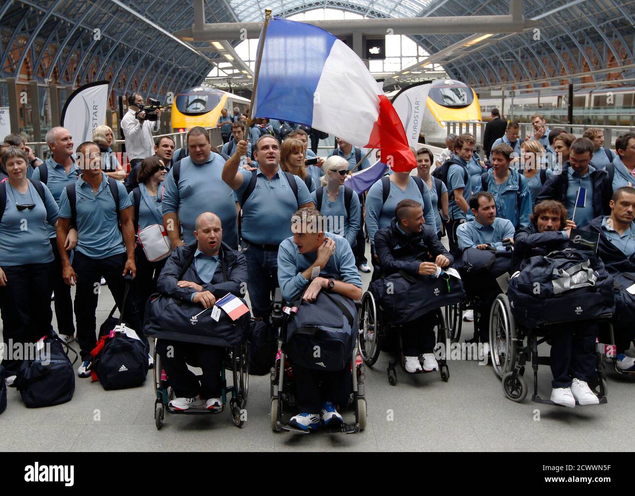 The french paralympic team arriving st pancras station hi-res stock ...