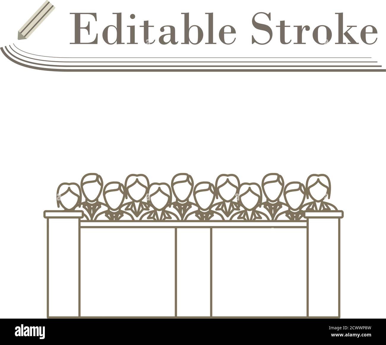 Jury Icon. Editable Stroke Simple Design. Vector Illustration Stock ...