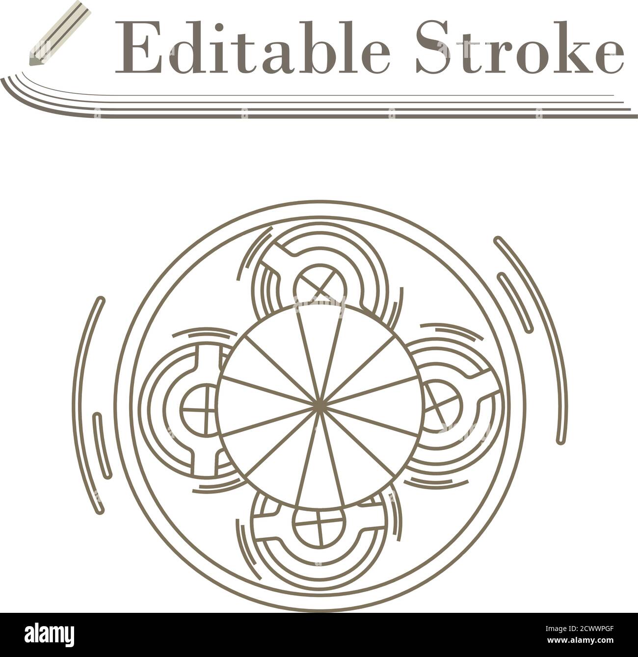 Carousel Top View Icon. Editable Stroke Simple Design. Vector ...