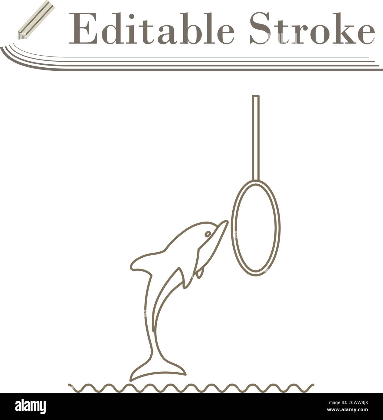 Jump Dolphin Icon. Editable Stroke Simple Design. Vector Illustration ...