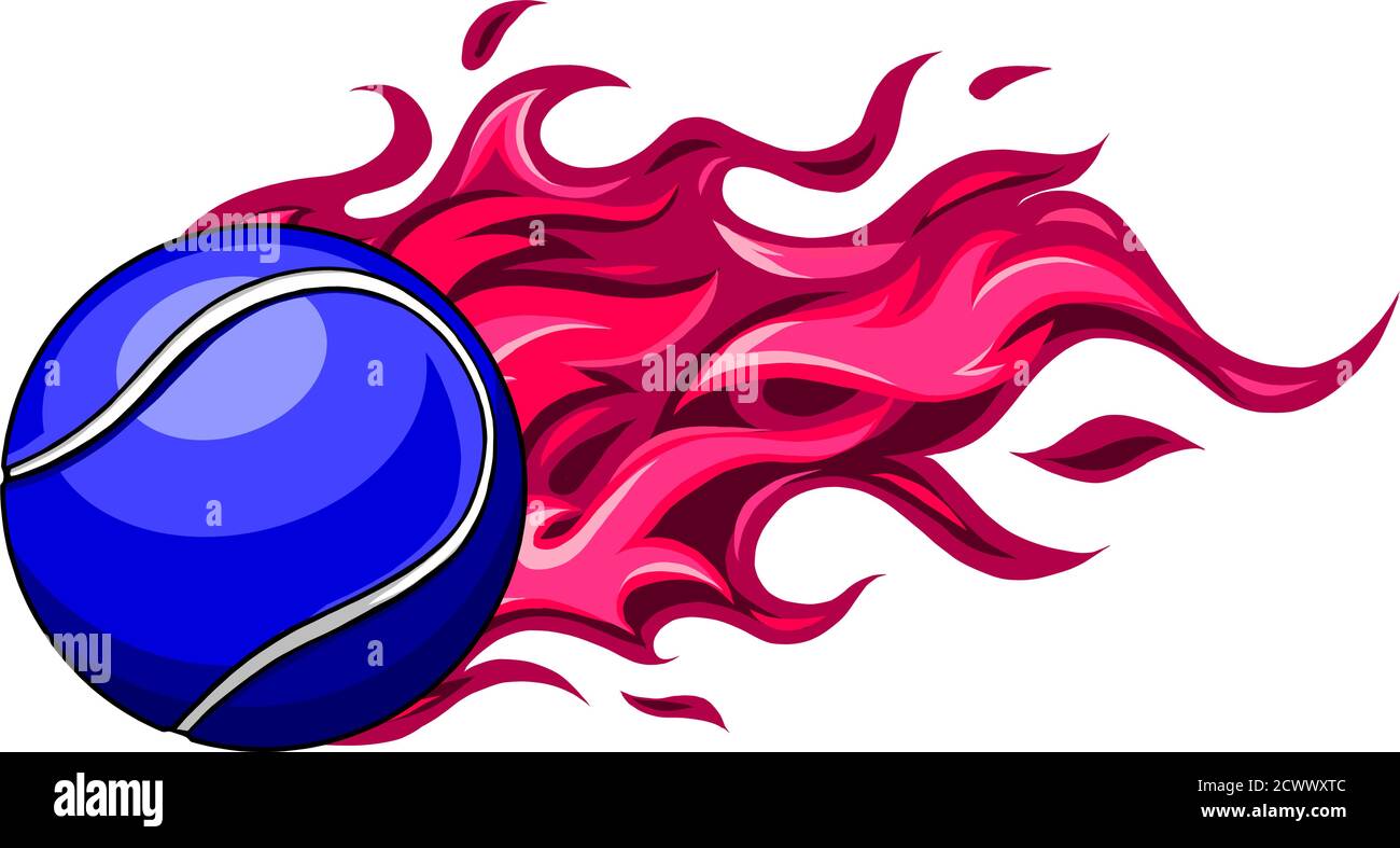 Fire Tennis Ball vector Illustration for template Design Stock Vector ...