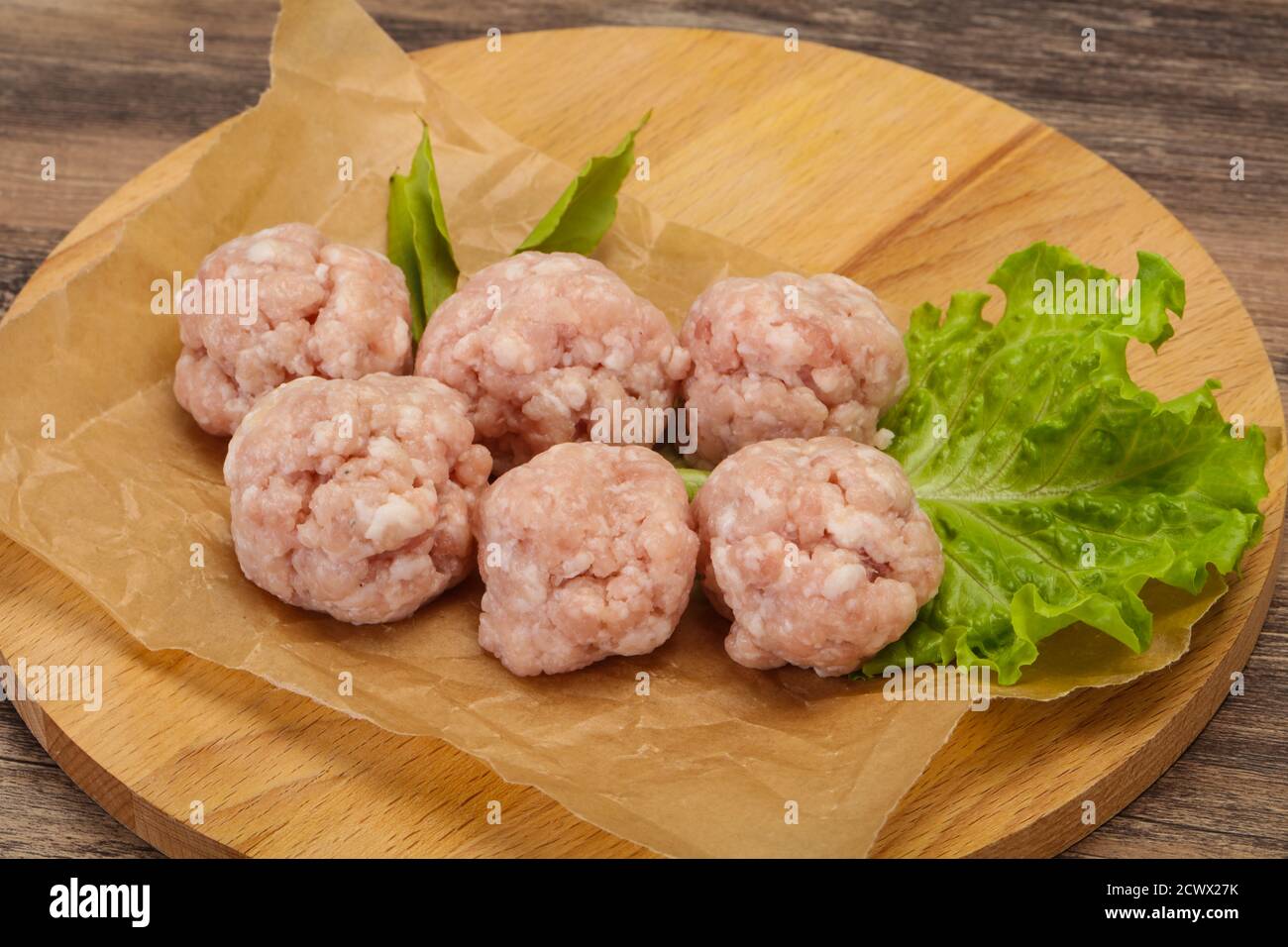 Homemade raw pork minced meatball ready for cooking Stock Photo - Alamy