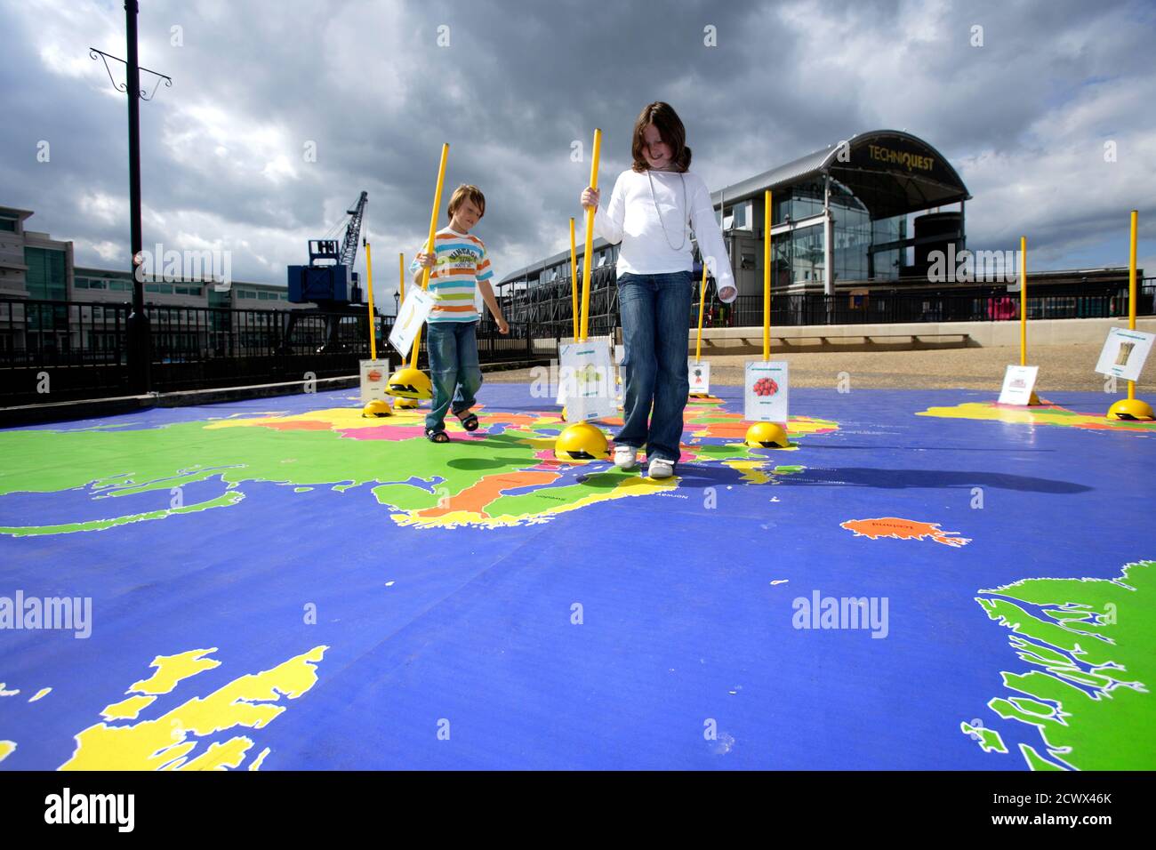 Children Engaging with Practical Learning Games Stock Photo - Alamy