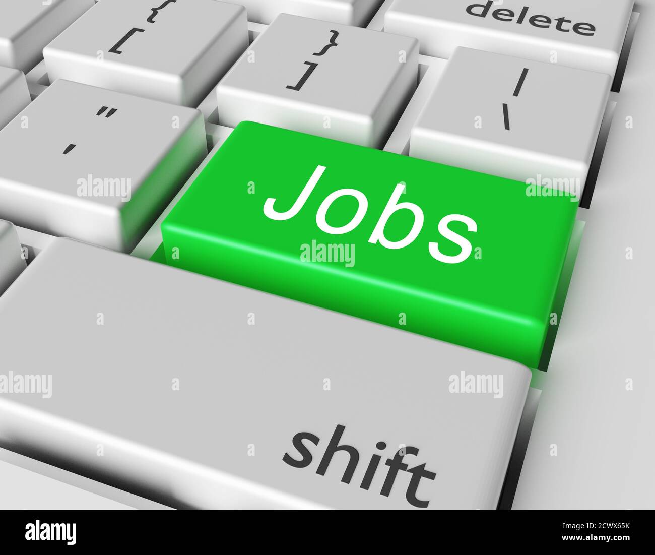 Jobs concept. Word Jobs on button of computer keyboard. 3d rendering ...