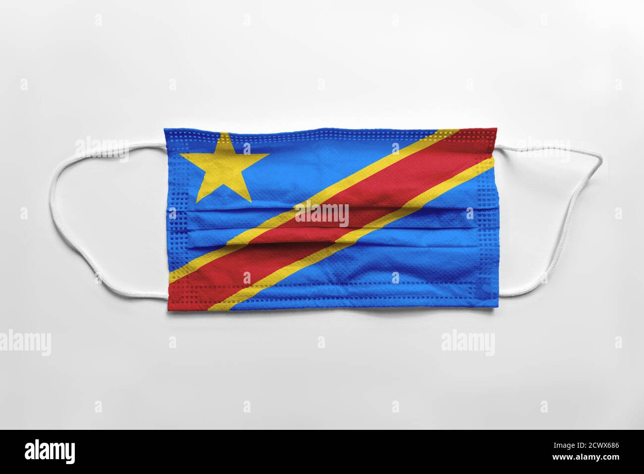 Face mask with Democratic Republic of the Congo flag printed, on white ...