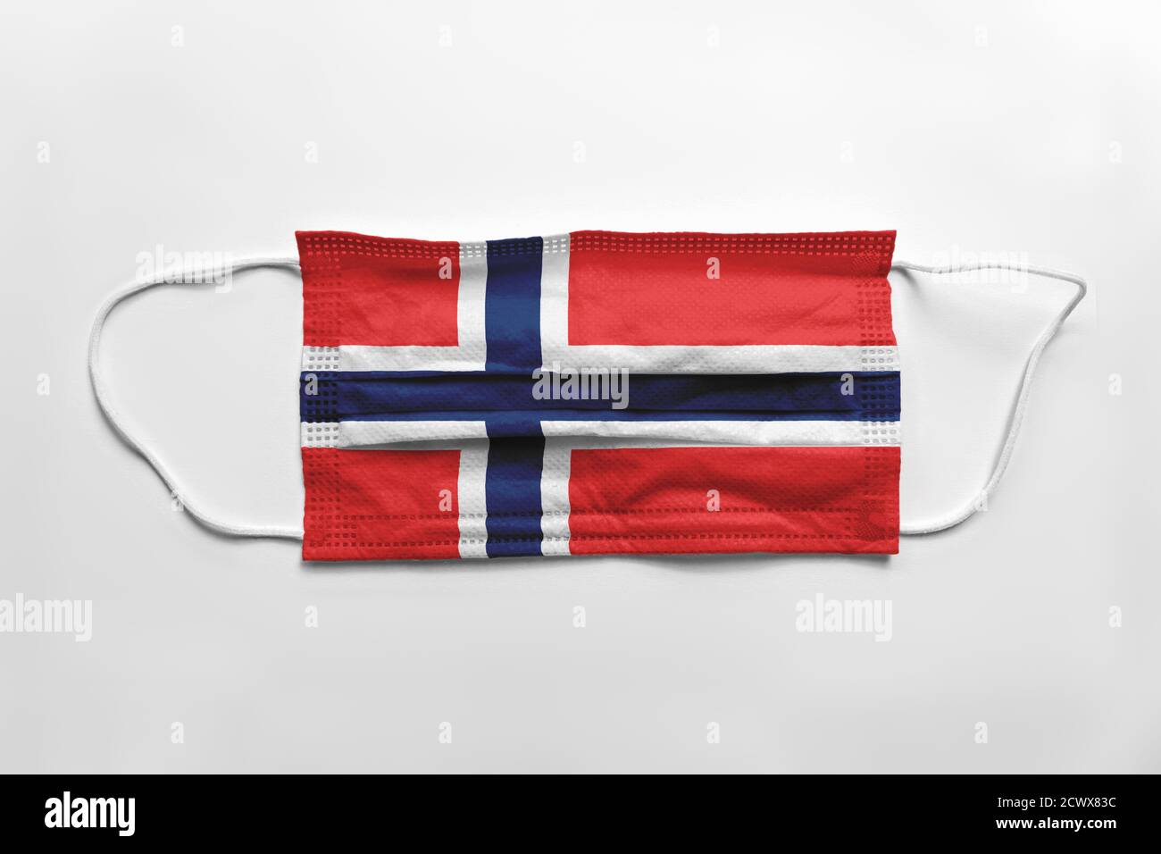 Face mask with Norway flag printed, on white background, isolated ...