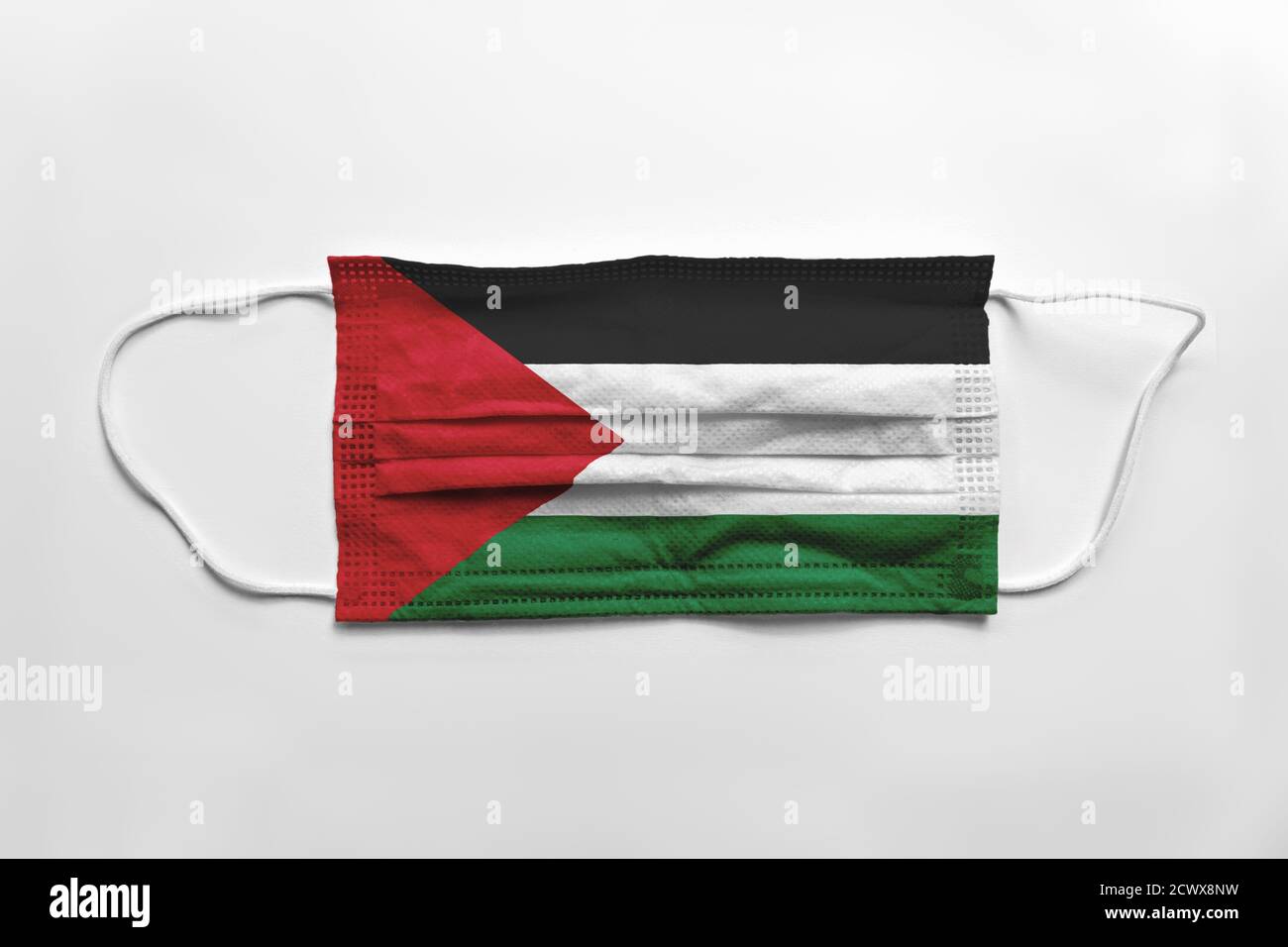 Face mask with Palestine flag printed, on white background, isolated ...