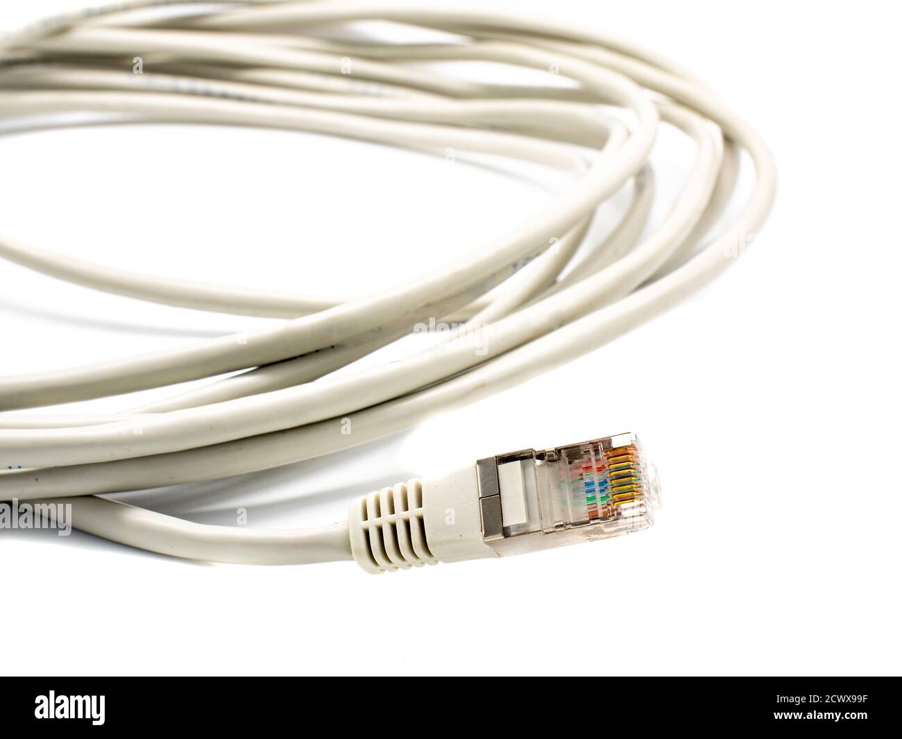 Ethernet cable isolated on white background Stock Photo - Alamy