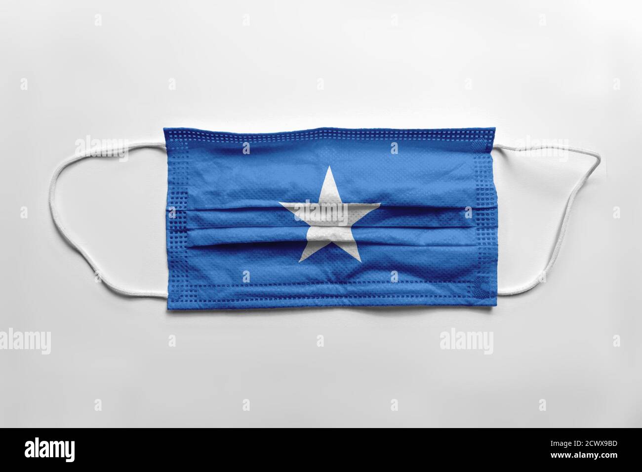 Face mask with Somalia flag printed, on white background, isolated ...