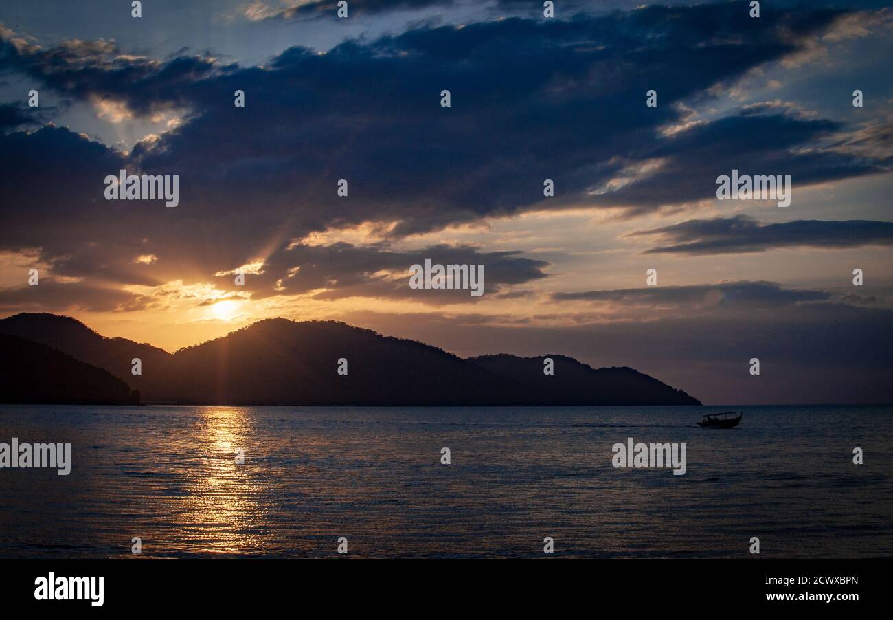 Sunset over the Penang Island Stock Photo - Alamy