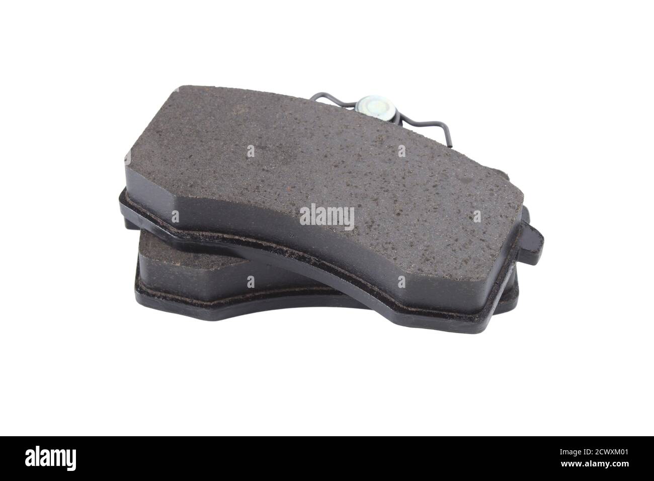 Brake pads for disc brake system of a passenger car isolated on white ...