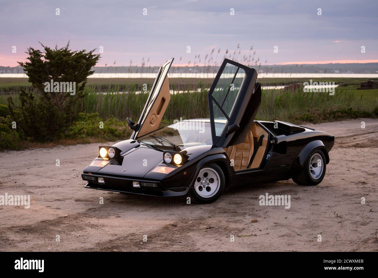 Front 3/4 view of a 1985 Lamborghini Countach 5000QV Stock Photo - Alamy