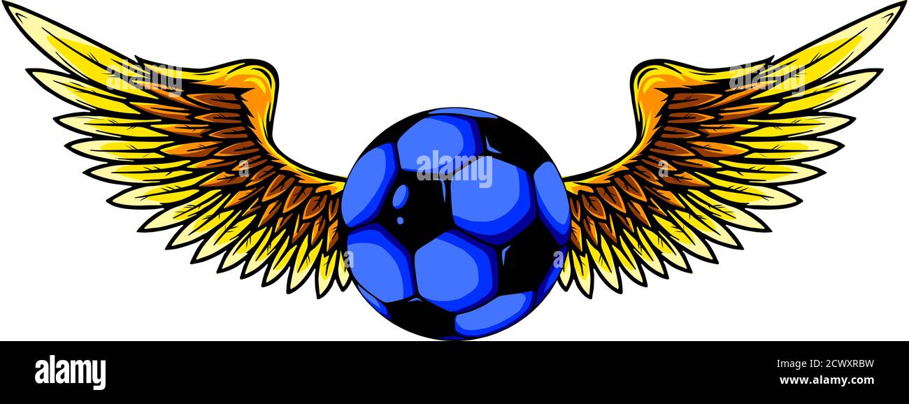 vector Grunge image with winged soccer ball Stock Vector Image & Art ...