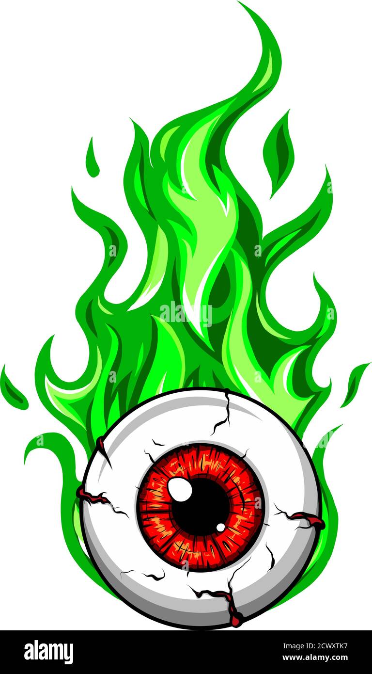 Vector comic illustration of horror Halloween eyeball Stock Vector ...