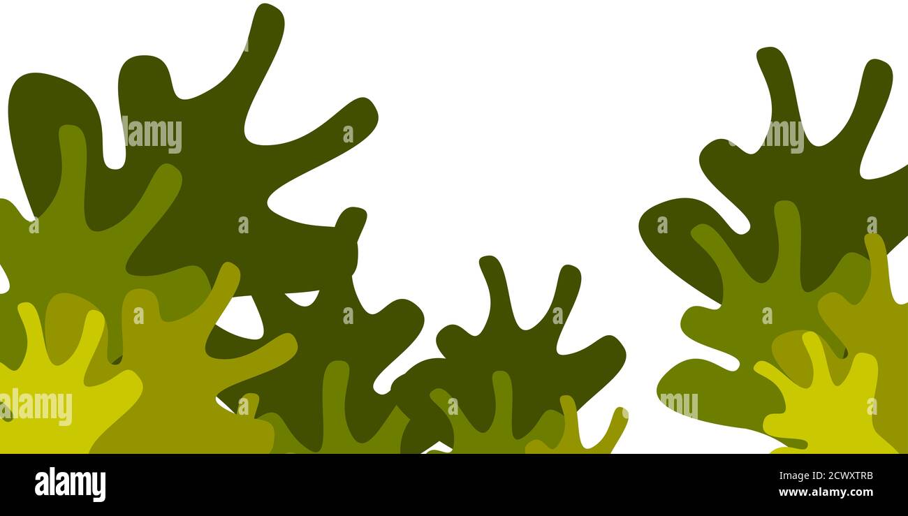 Illustration of green-colored leaf-like patterns on a white background ...