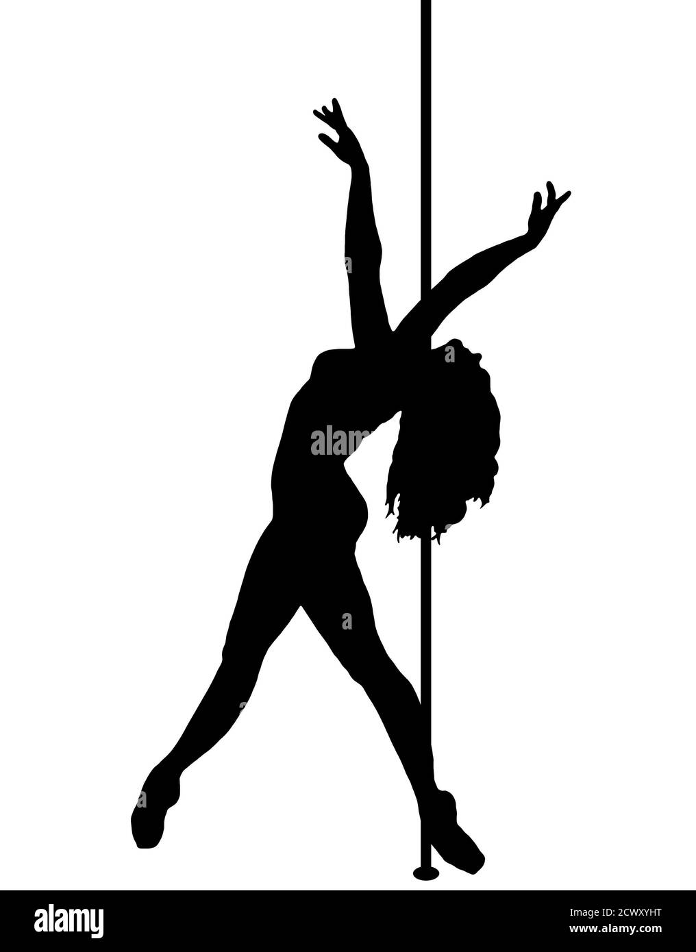 Pole dance white background Black and White Stock Photos & Images - Alamy