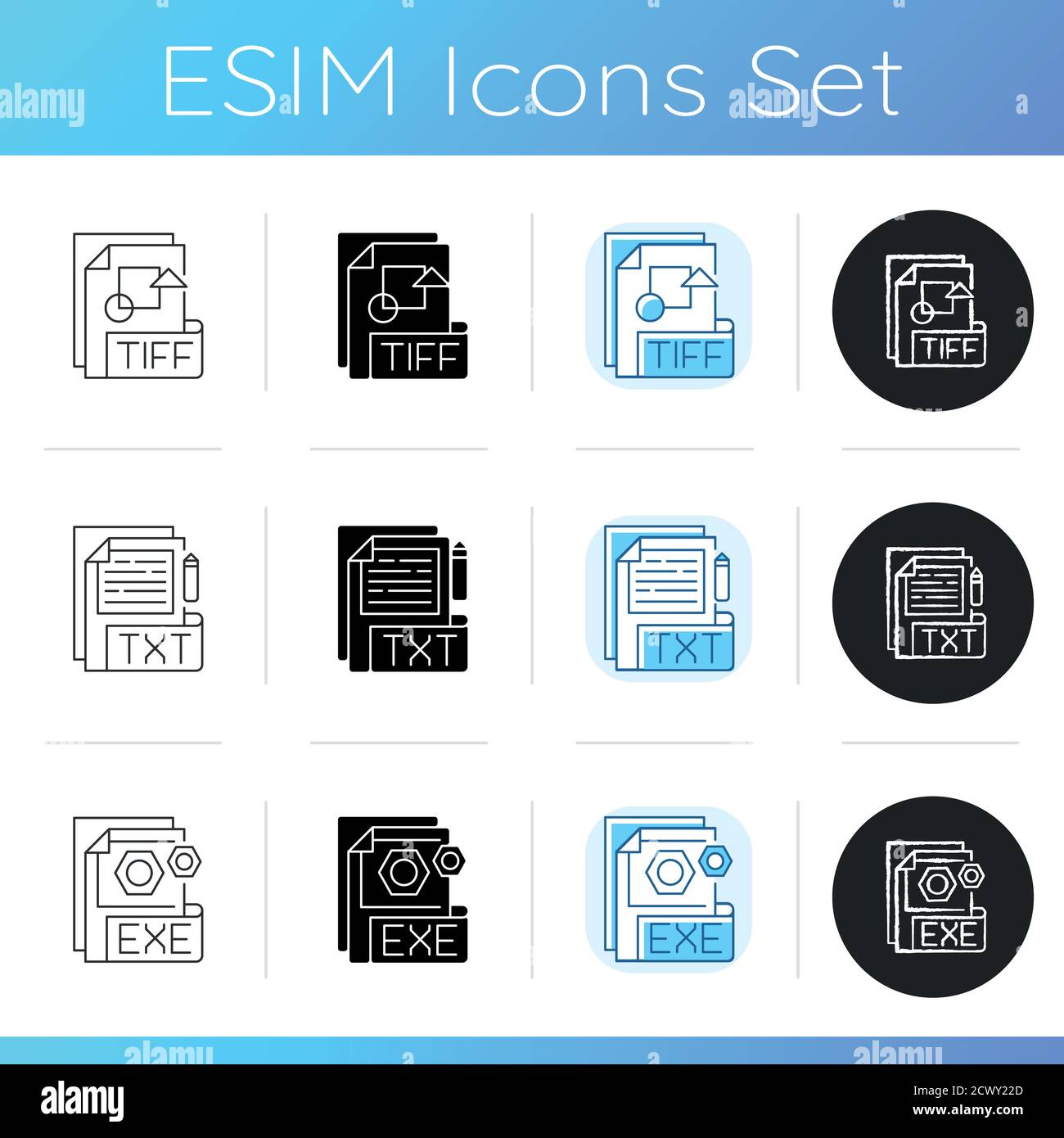 File types icons set Stock Vector Image & Art - Alamy