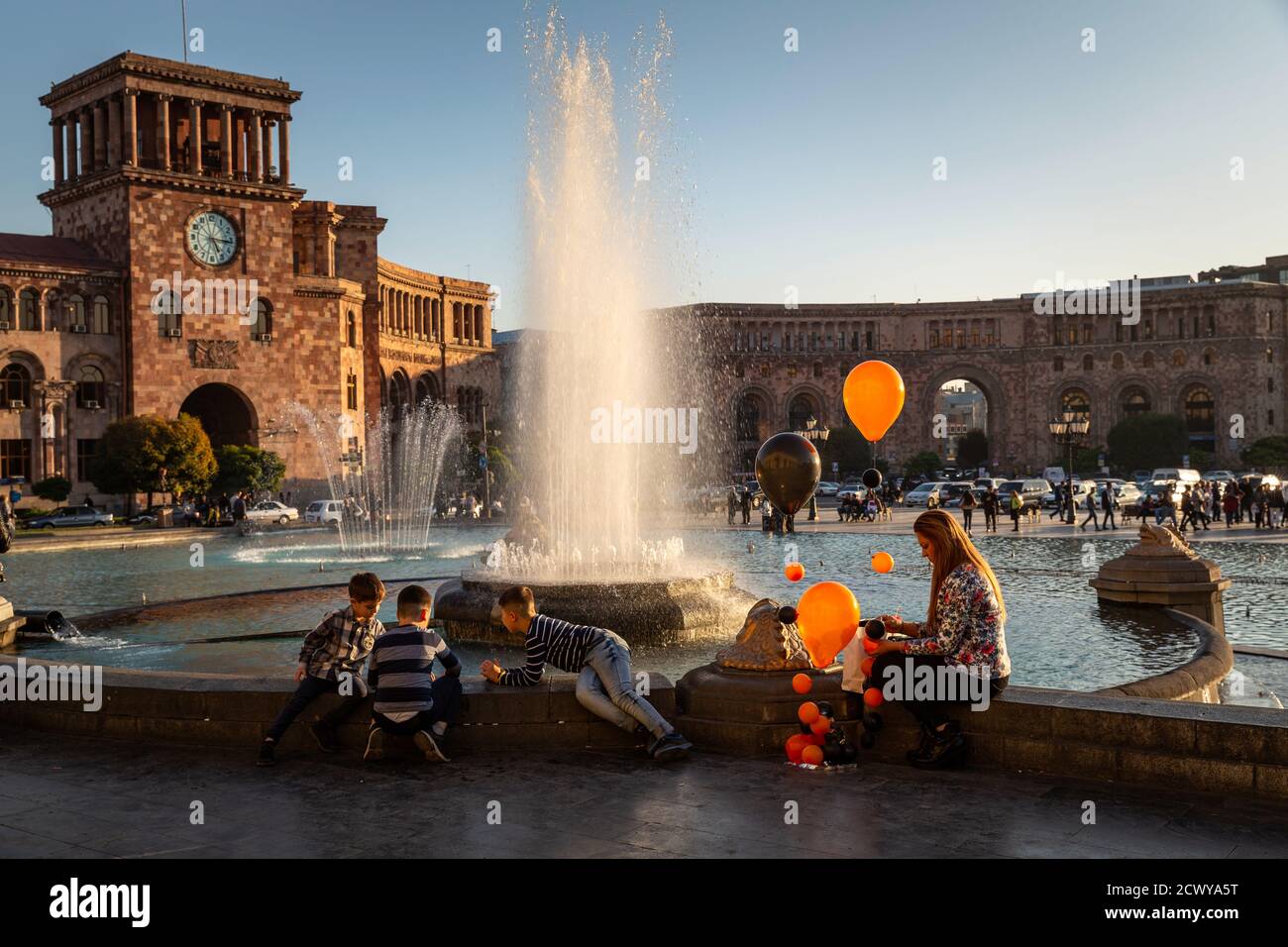 City views in the streets of the Armenian capital Yerevan Stock Photo ...