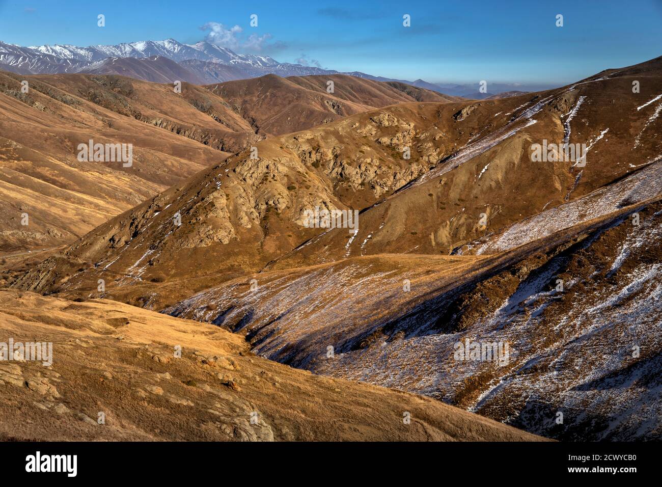 Mountain range along the mountain road to the capital of Nagorno ...