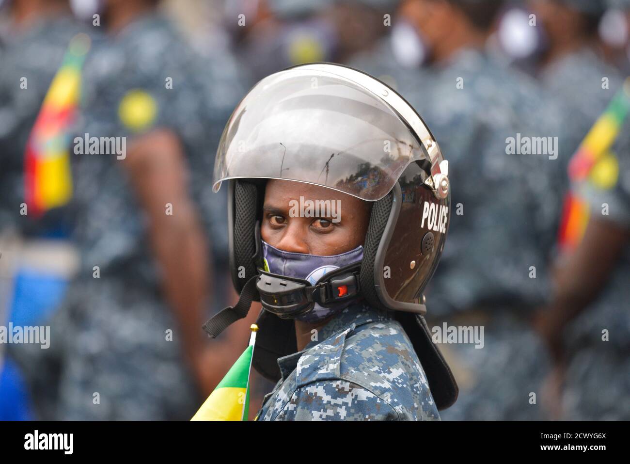 ADDIS ABABA, 30, Sept. 2020. Ethiopian Federal police officers during a ...