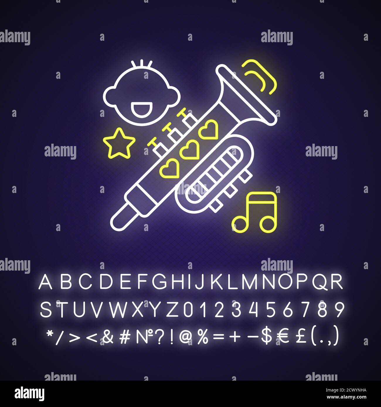 Kid music neon light icon Stock Vector Image & Art - Alamy