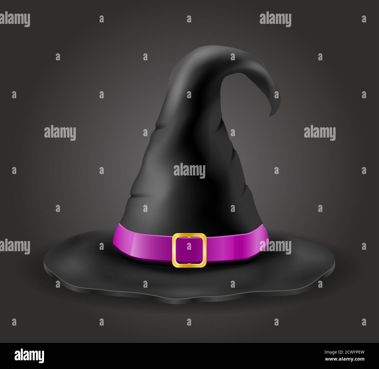 magic witch hat vector illustration isolated on black background Stock ...