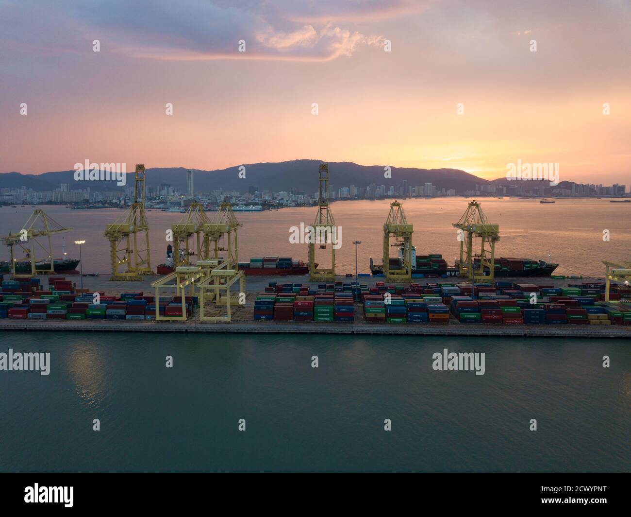 Bukit Mertajam, Penang/Malaysia - May 08 2019: Aerial view sunset hour ...