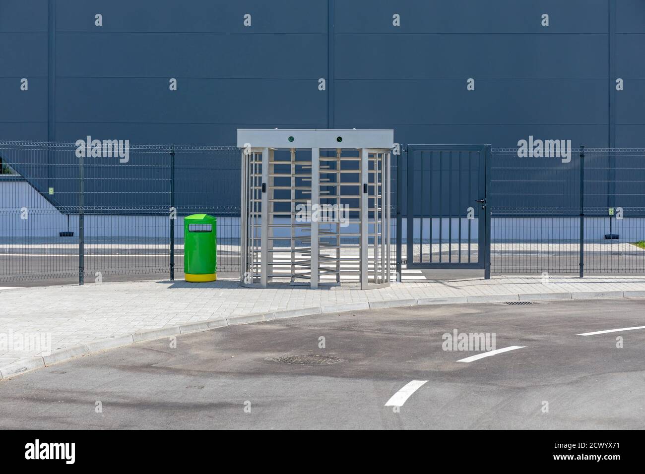 Turnstile Gate Access Control Entrance to Factory Stock Photo - Alamy