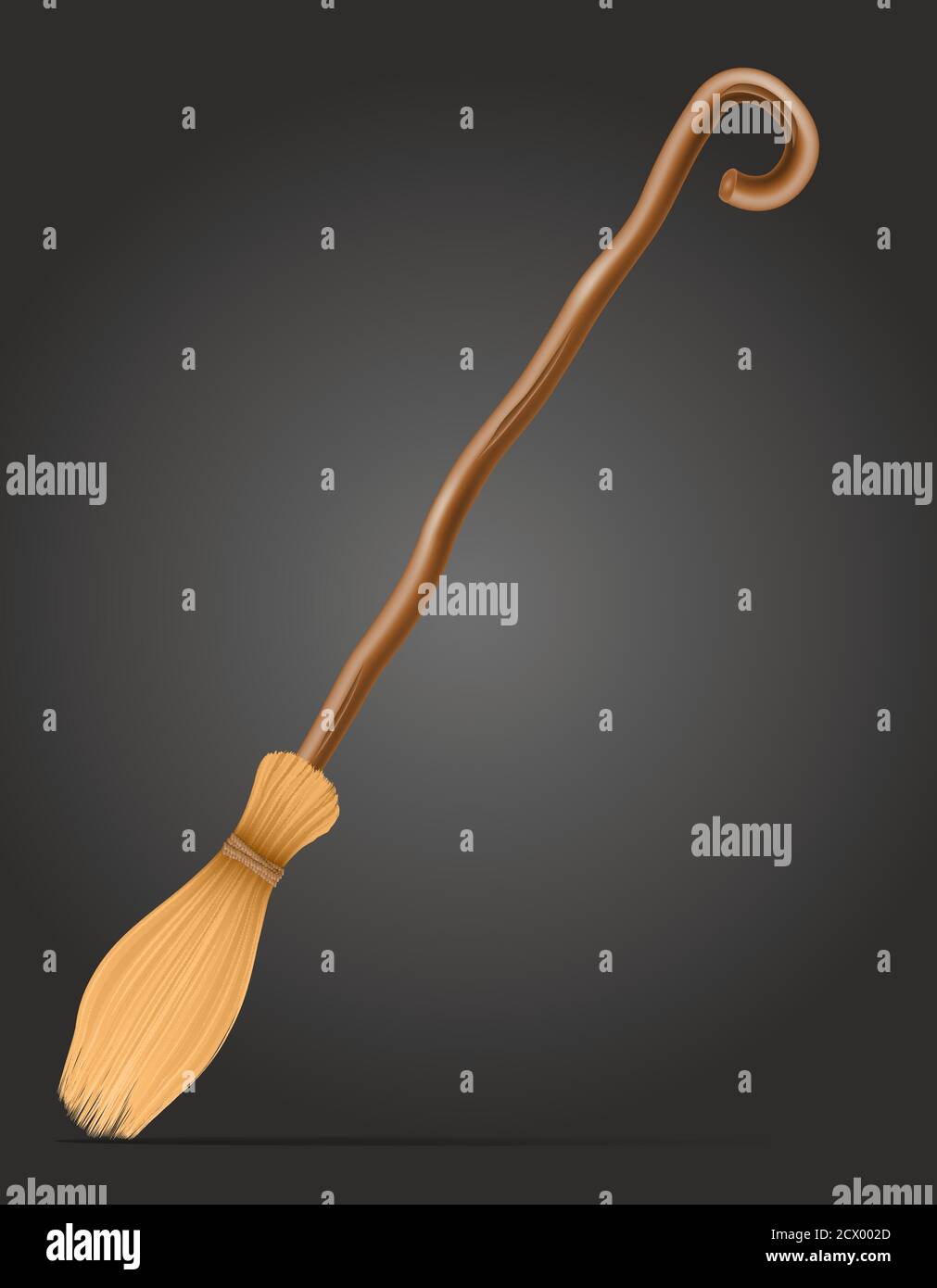 wooden witch magic broomstick vector illustration vector illustration ...