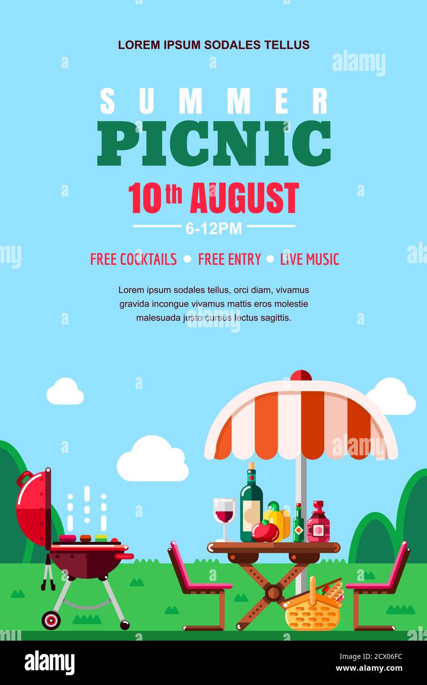 Summer lunch outdoors table Stock Vector Images - Alamy