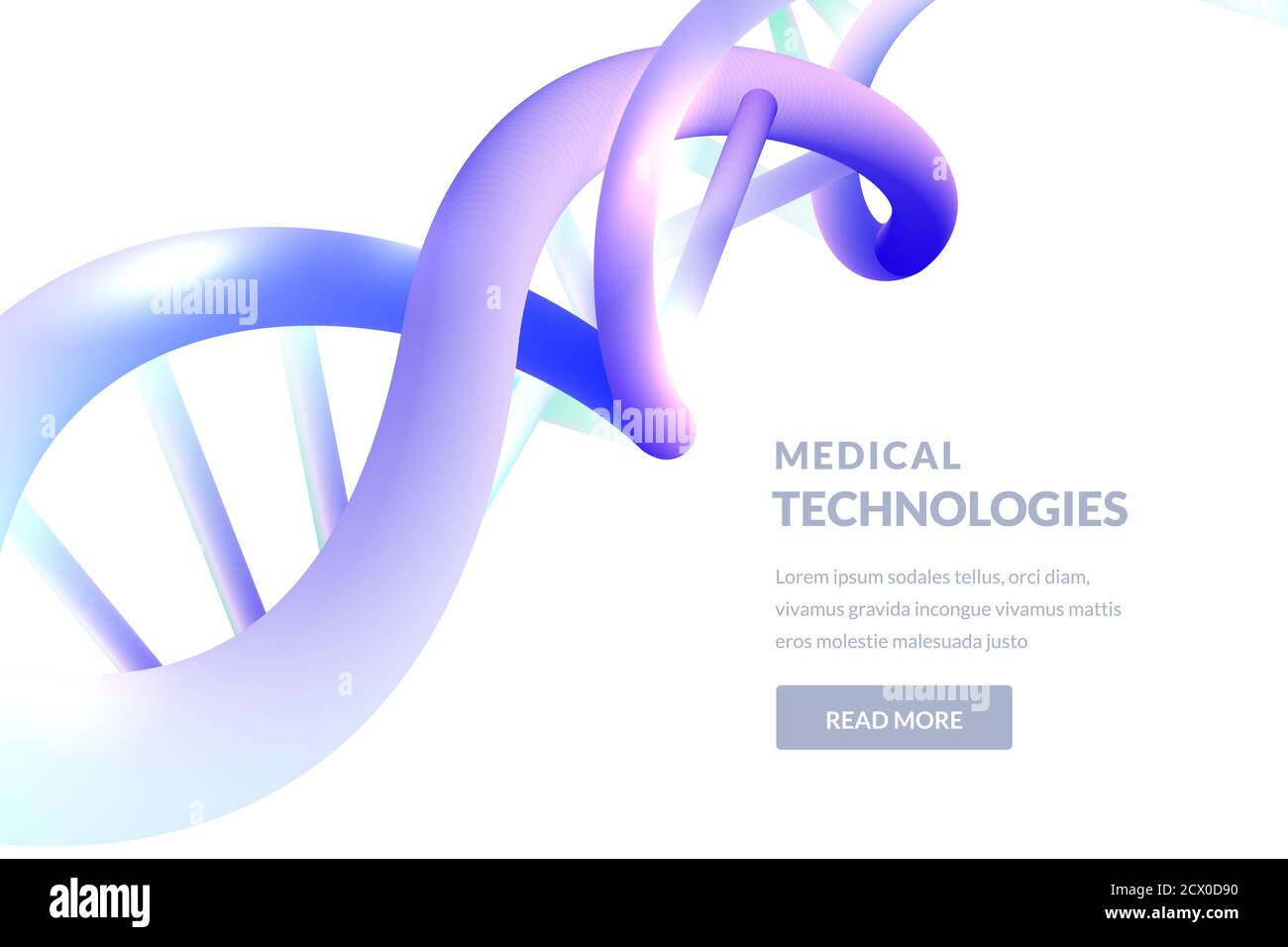 Abstract 3d gradient DNA isolated on white background. Vector ...